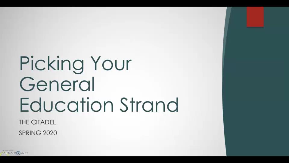 Picking your General Education Strand