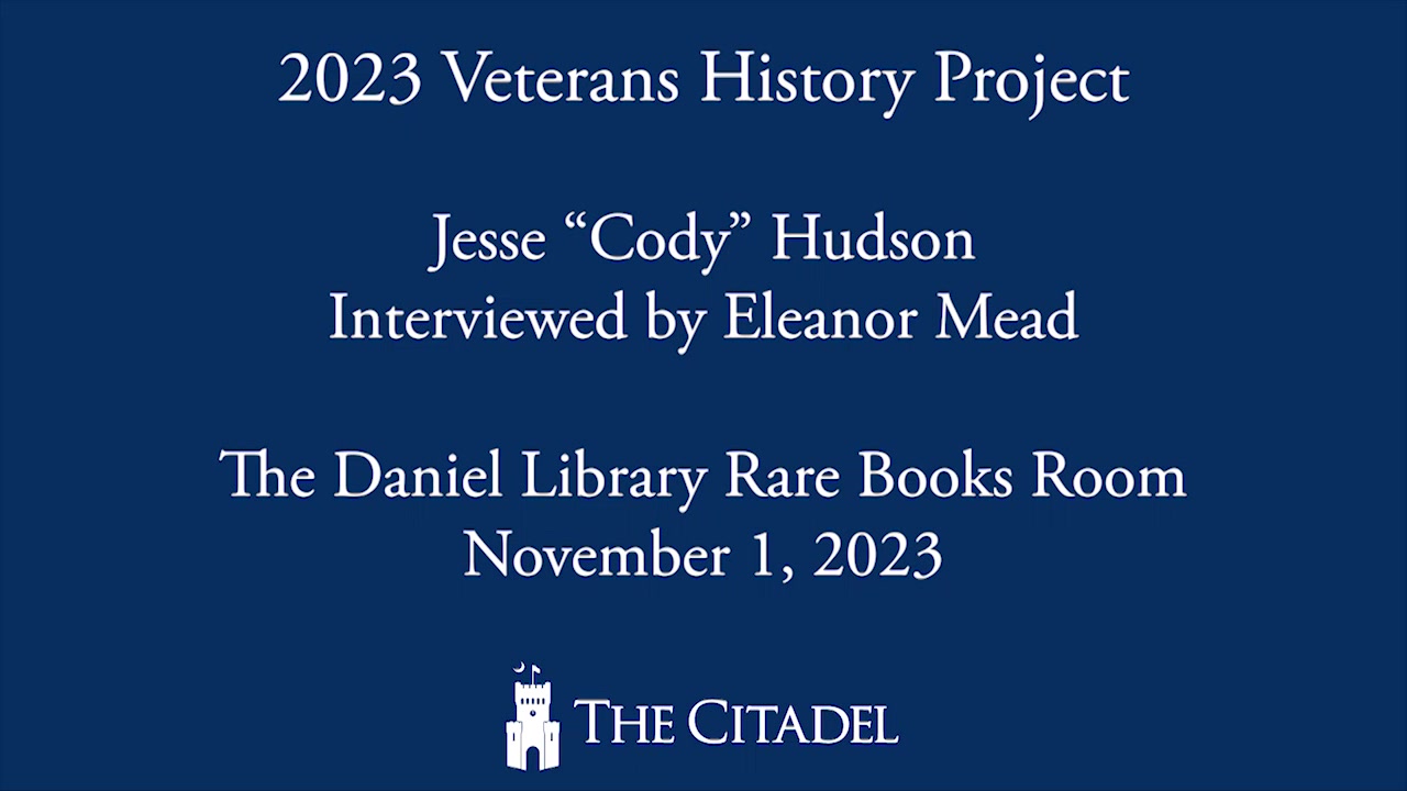 Jesse "Cody" Hudson - Interviewed by Eleanor Mead