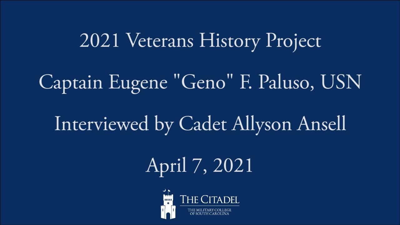 Captain Paluso - Interviewed by Cadet Allyson Ansell